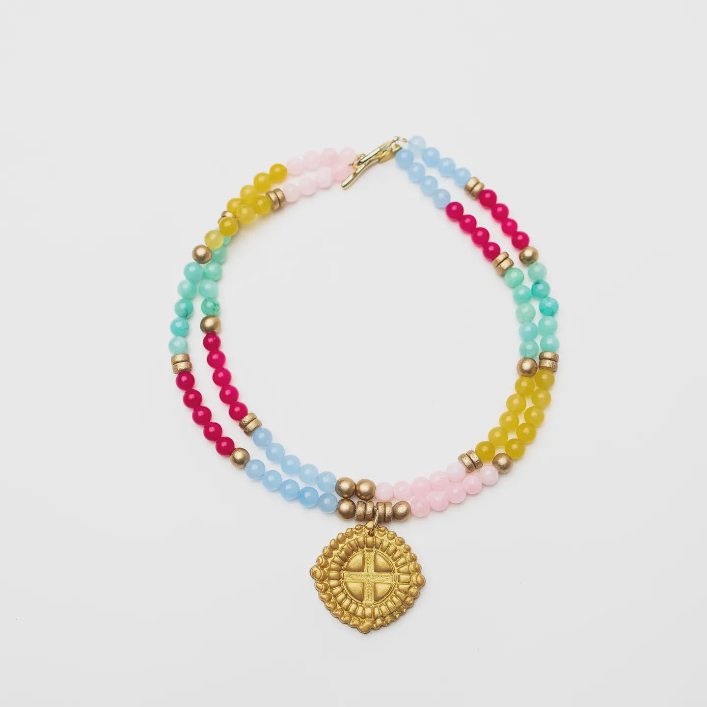 Hidden Truth Jewelry Double Strand Colorblock with Annette Cross Neckl ...
