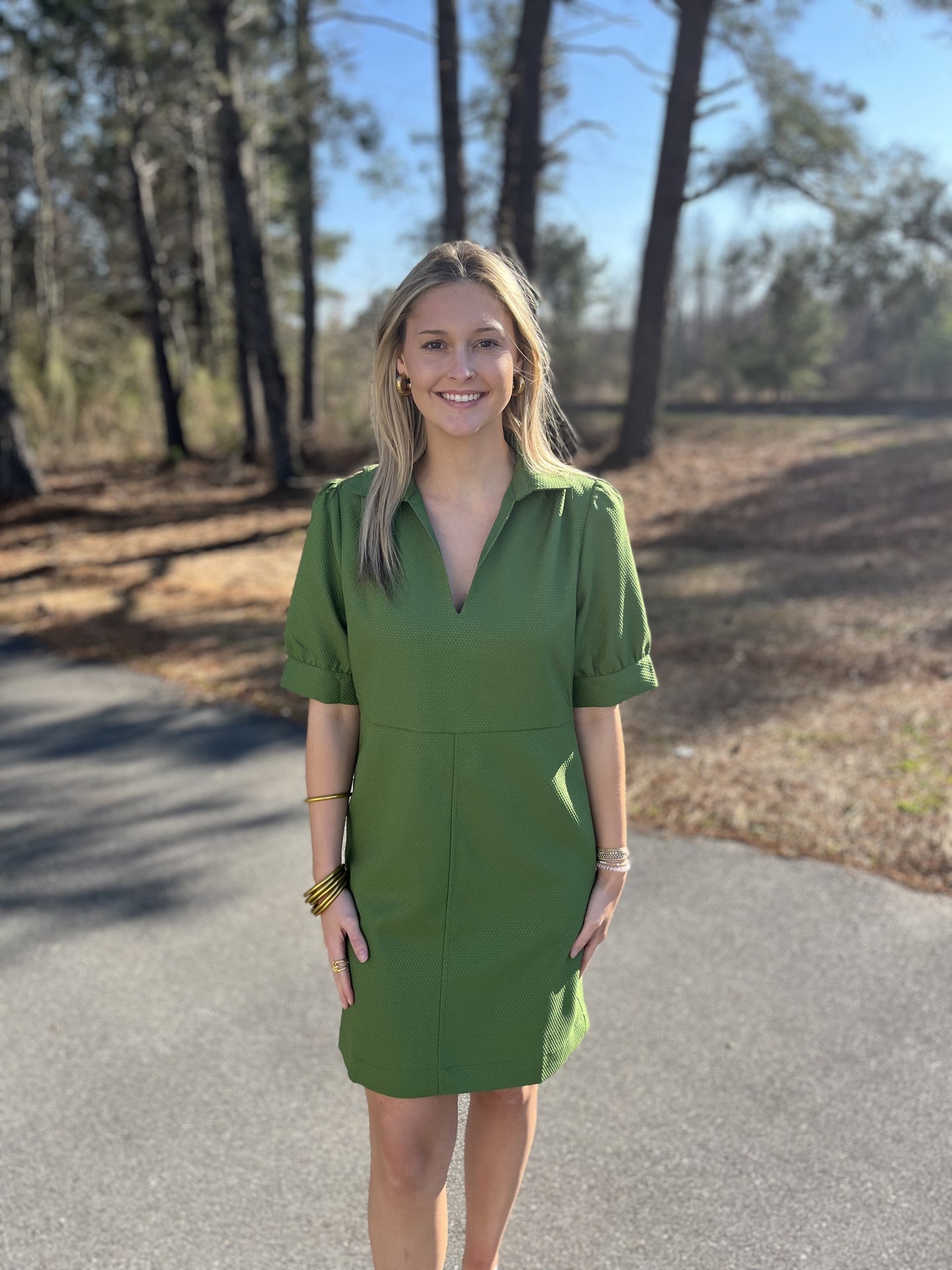 Jade Willow Collar Shift Dress – Rebecca's of Clinton